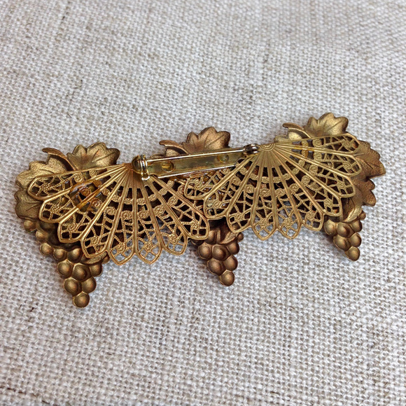 Jewelry | Vintage Inspired Antique Gold Grapes Brooch Pin | Poshmark